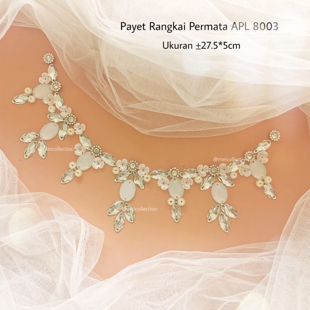 Jual APL 8003 payet rangkai permata leher bunga 3D | Shopee Indonesia
