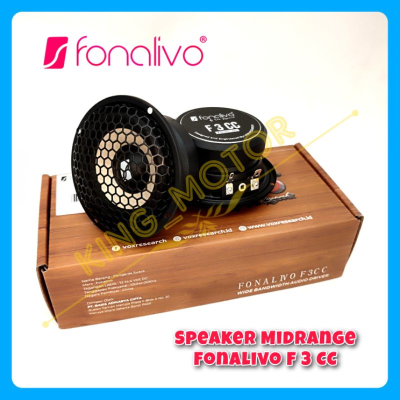 Jual Speaker Midrange / Mid Range Fonalivo F3CC/F 3CC/F 3 CC (by Vox ...
