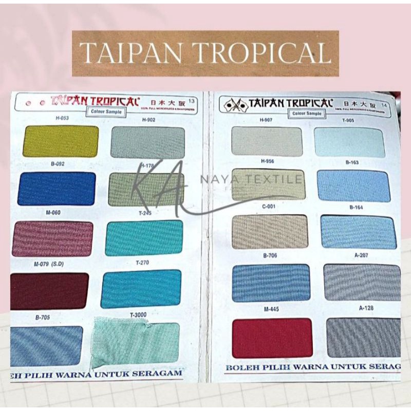 Jual menjual kain taipan tropical dan drill roll | Shopee Indonesia