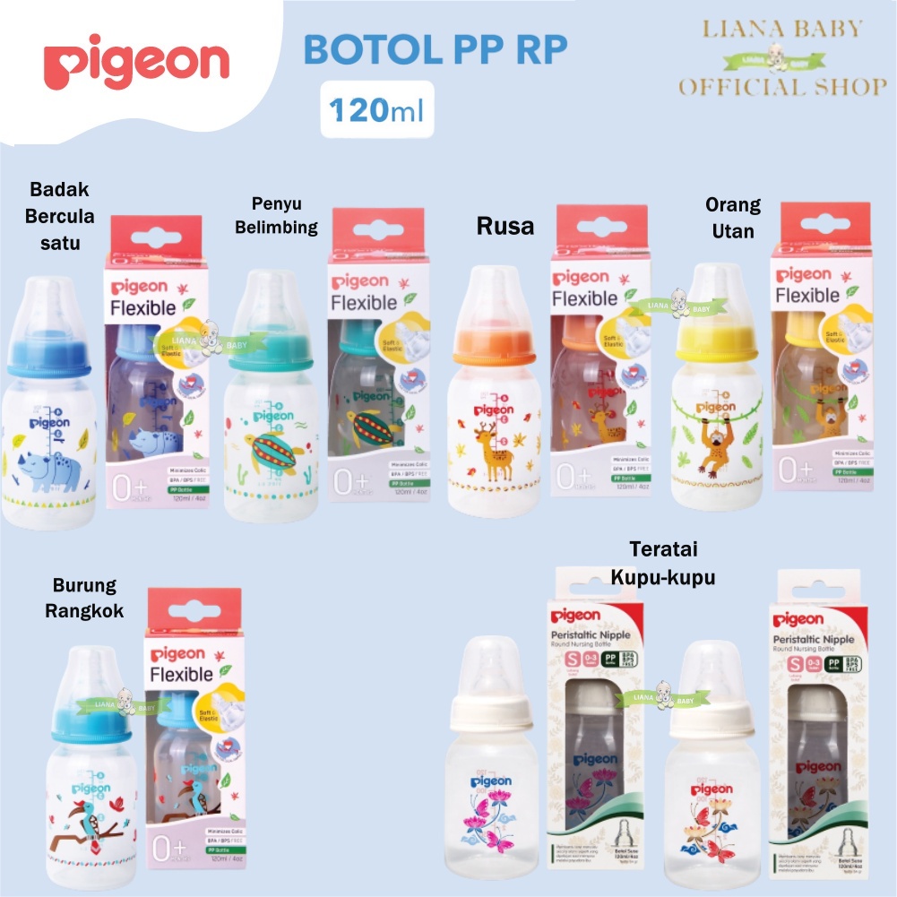 Jual BOSU152 BOTOL SUSU PIGEON PERISTALTIC NIPPLE BATIK/ HEWAN PP RP ...