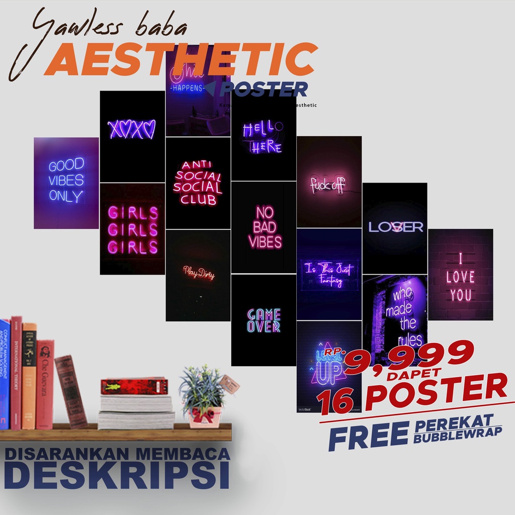 Jual Poster Dinding Aesthetic Distro Aesthetic Ukuran A6 / Poster ...