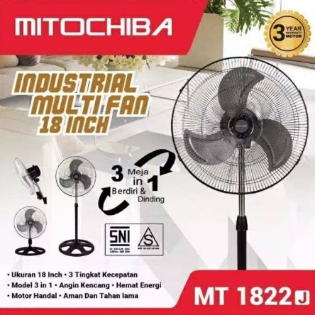 Jual MITOCHIBA - MT 1822 S BLACK INDUSTRIAL MULTIFAN STAND DESK WALL ...
