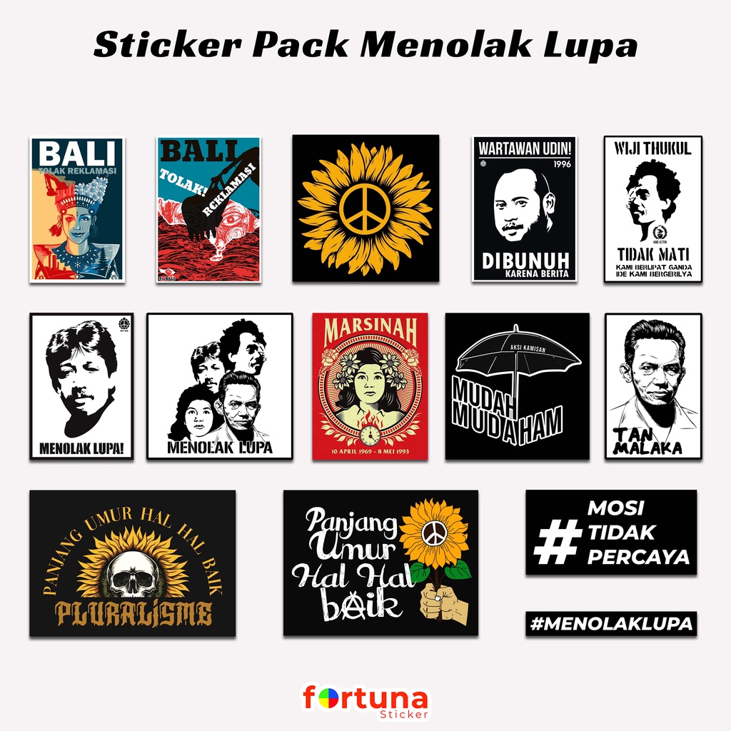 Jual Stiker Menolak Lupa Pluralisme Vinyl Laminasi Glossy Wiji Tukul ...