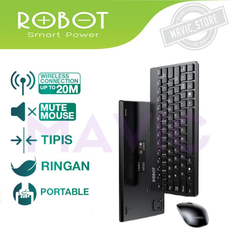Jual ROBOT KM3000 Wireless Keyboard and Mouse Combo Set Keyboard dan ...
