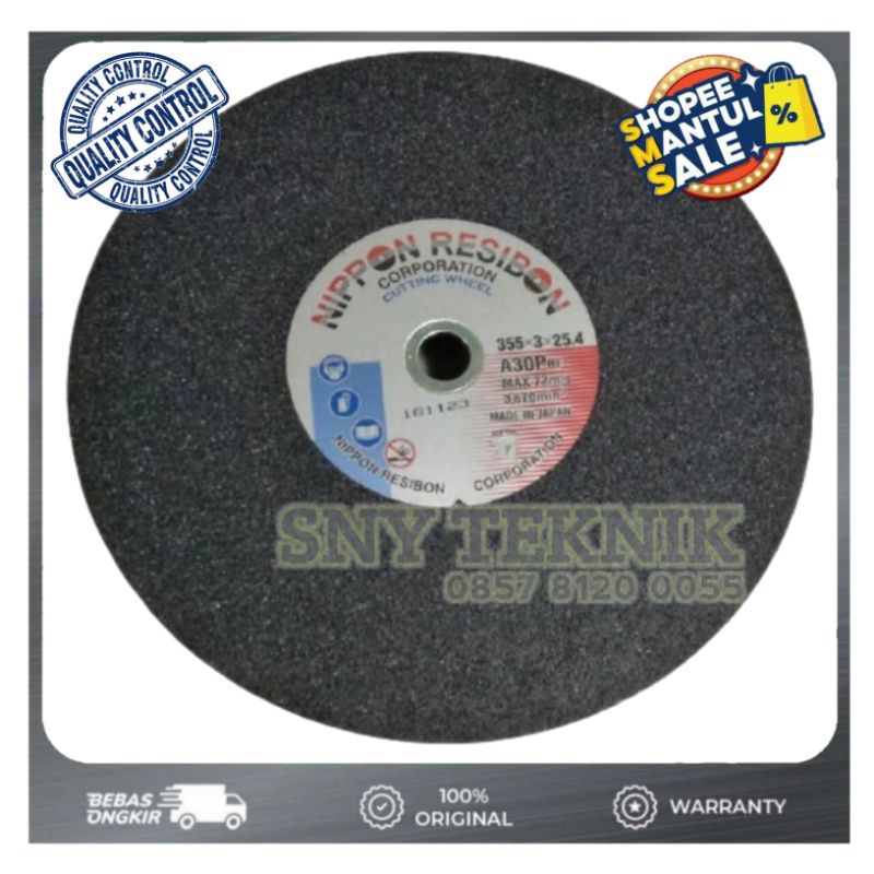 Jual Mata Gerinda Potong Besi 14" (355 x 3) - Cutting Wheel NIPPON ...