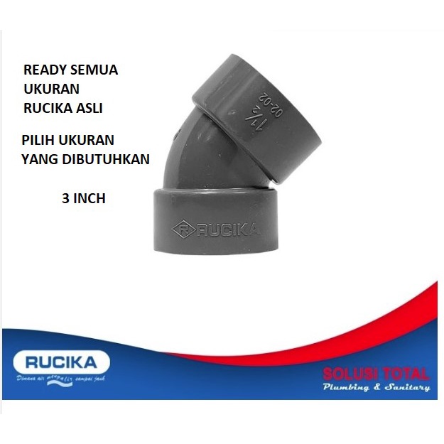 Jual KENI ELBOW KNEE 3 INCH RUCIKA D TIPIS JIS BUANGAN Elbow / Knee PVC 45 Derajat | Shopee ...