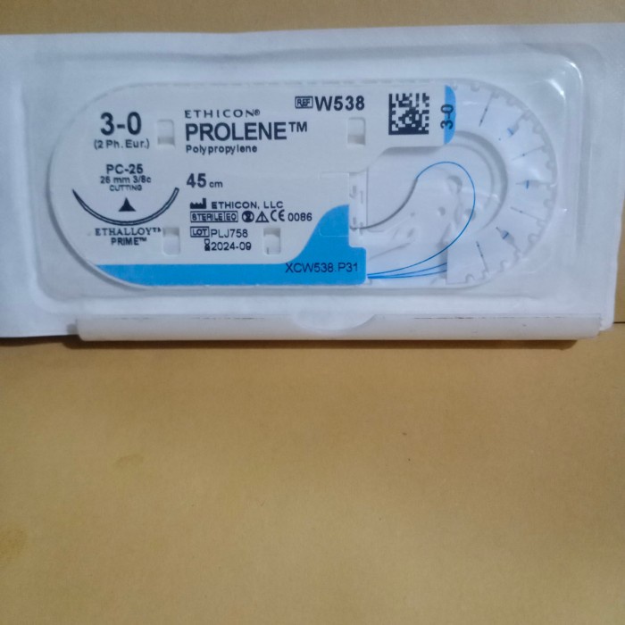 Jual PROLENE 3/0 CUTING W538 ( polypropylene blue monofilament ...