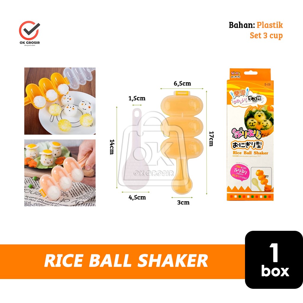 Jual Rice Ball Shaker Bento / Cetakan Nasi Kepal Bulat (1 Box) | Shopee ...