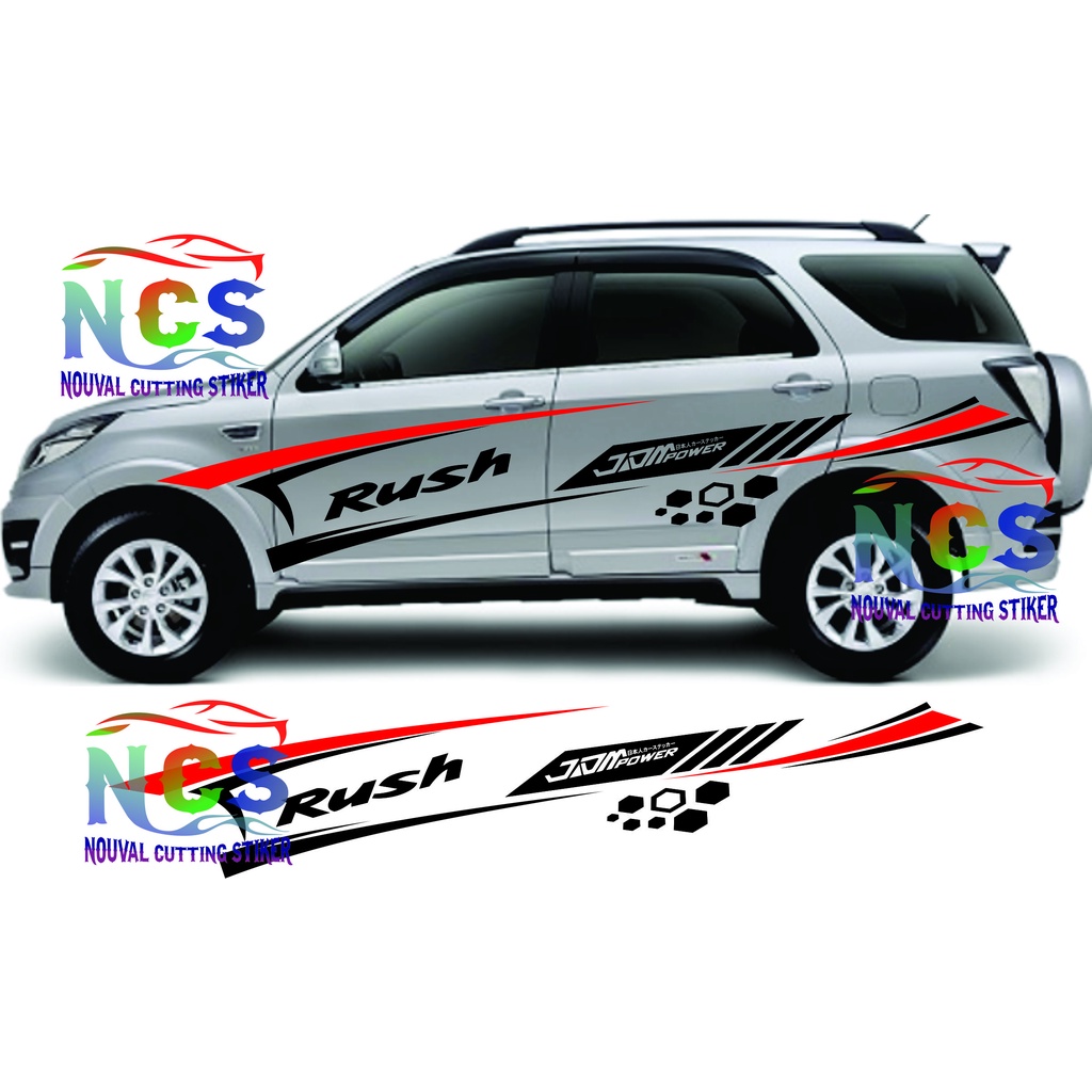 Jual Stiker Striping Mobil RUSH Stiker Cutting RUSH JDM Stiker Mobil ...