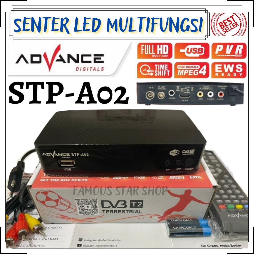 Jual ADVANCE Set Top Box DVB-T2 Model STP-A02 Penerima Siaran Tv Digital | Advance STP-A02 Set ...