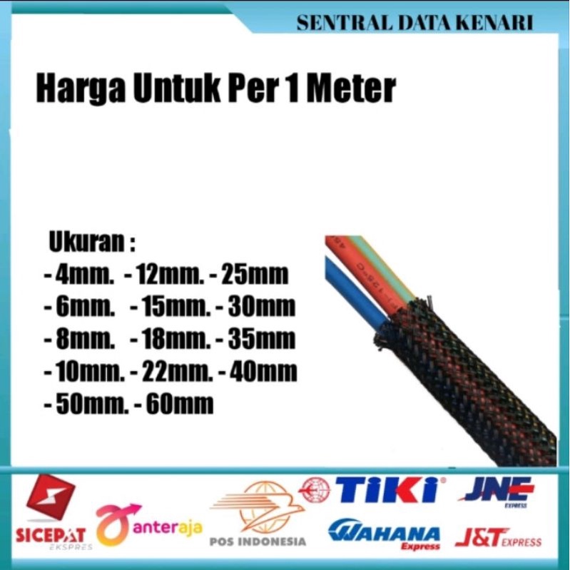 Jual sleeve / sleeving cable / snake skin / pembungkus kabel ukuran 35 ...