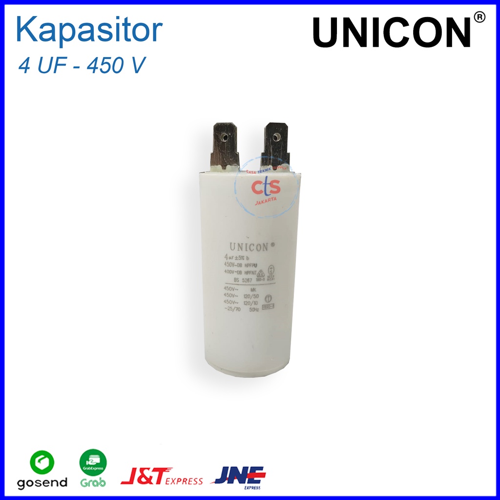 Jual Unicon 4 uf - 450V Kapasitor (Capacitor) Colok 4 Pin (Sparepart ...