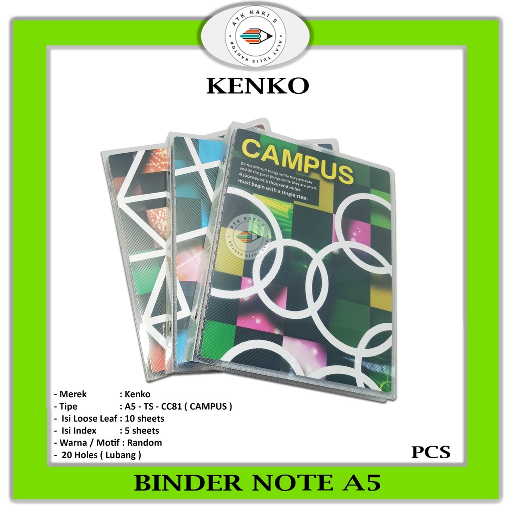 Jual KENKO - Binder Note Ring A5 - TS - CC81 ( Campus ) - Pcs | Shopee ...