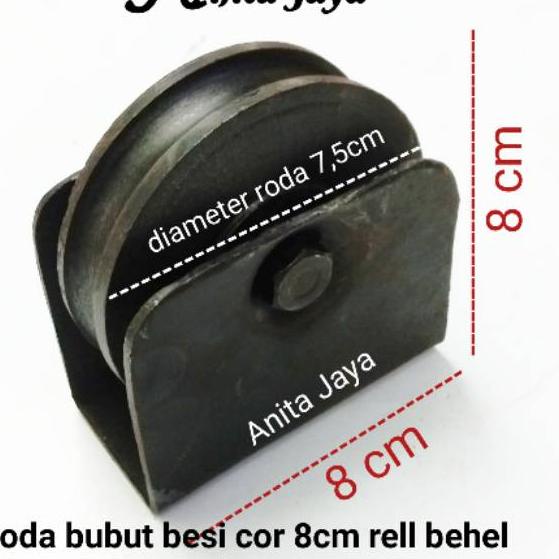 Jual 12.12 roda bubut roda pintu gerbang besi cor standart ukuran 8cm ...