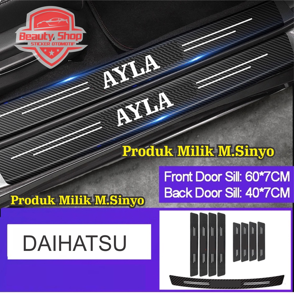 Jual stiker ayla sticker mobil daihatsu ayla karbon 3d pengaman pintu ...