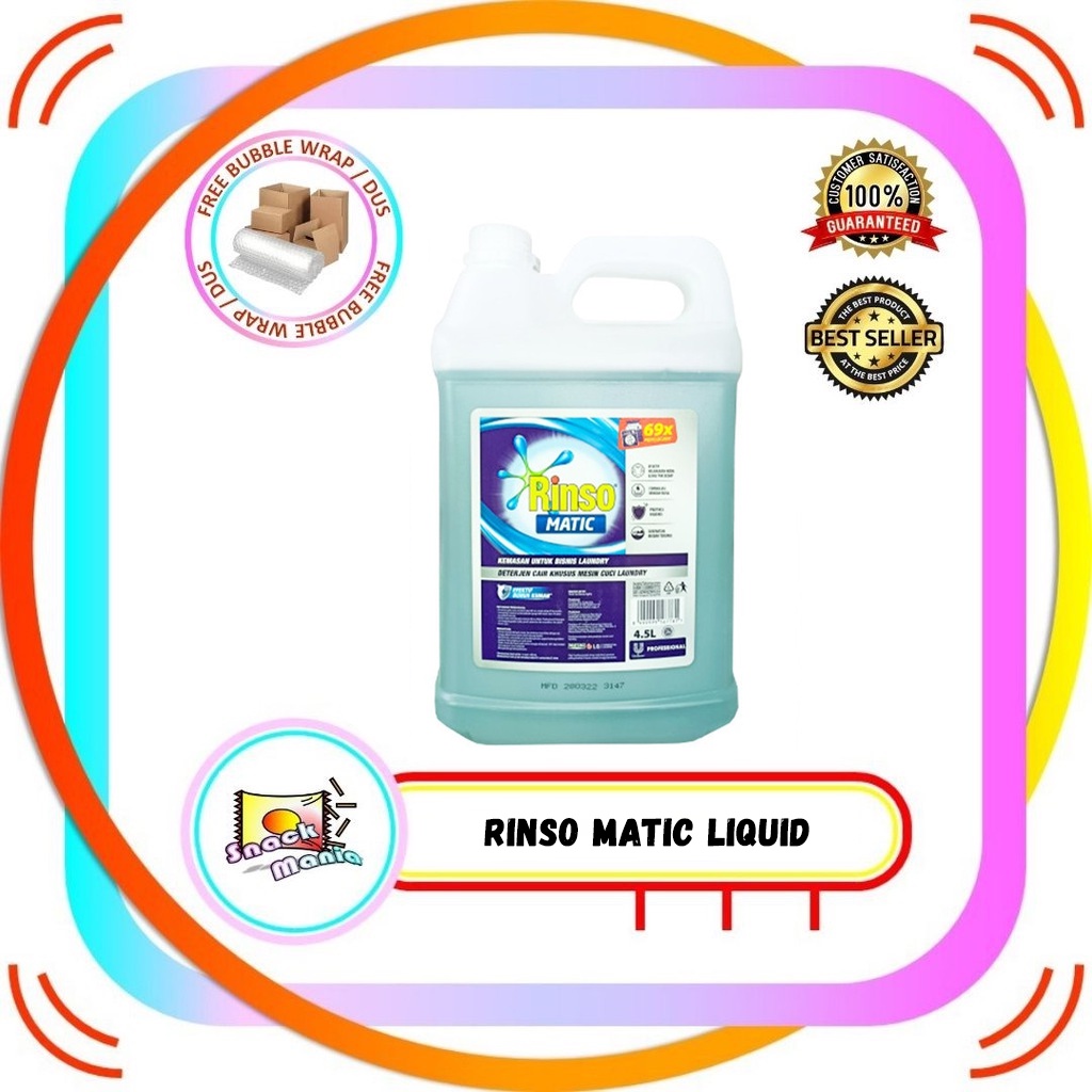 Jual Rinso Matic Liquid Professional Detergent 4.5 Liter Mesin Cuci ...