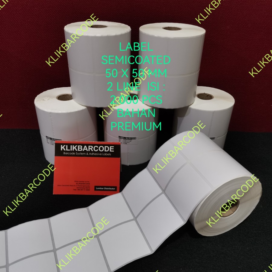 Jual LABEL SEMICOAT 50 X 50 MM - 5 X 5 CM - 2 LINE - ISI : 2.000 PCS ...