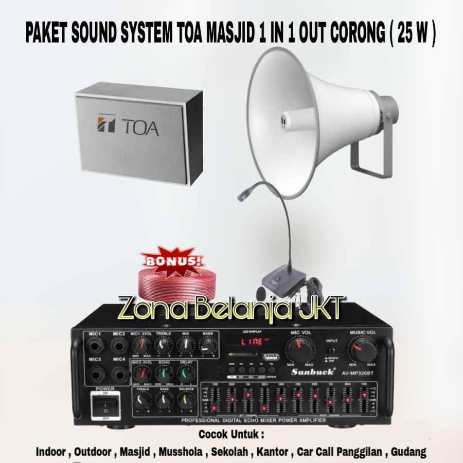 Jual PAKET SOUND SYSTEM TOA MASJID MUSHOLA PANGGILAN 1 IN 1 OUT SPEAKER ...