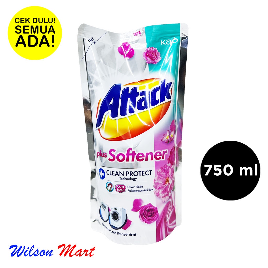Jual ATTACK DETERJEN DETERGENT CAIR PLUS SOFTENER MATIC 750 ML REFILL | Shopee Indonesia