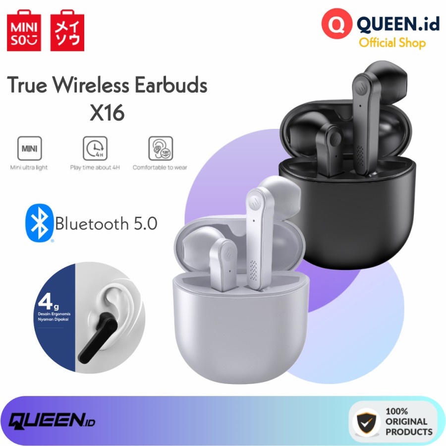 Jual Miniso X16 TWS True Wireless Earbuds Headset Bluetooth 5.0 HiFi HD ...