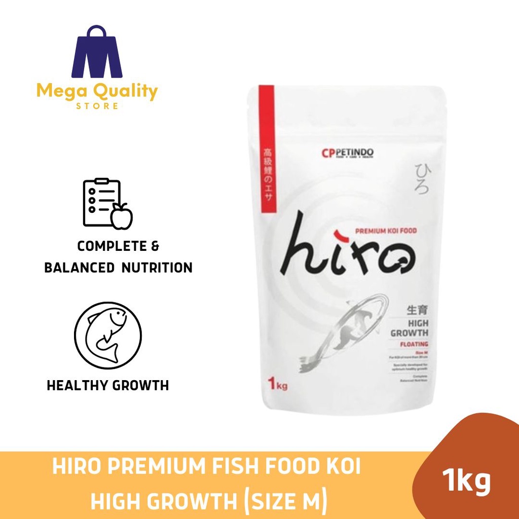 Jual Hiro Premium Fish Food Koi High Growth Size M 1kg | Shopee Indonesia
