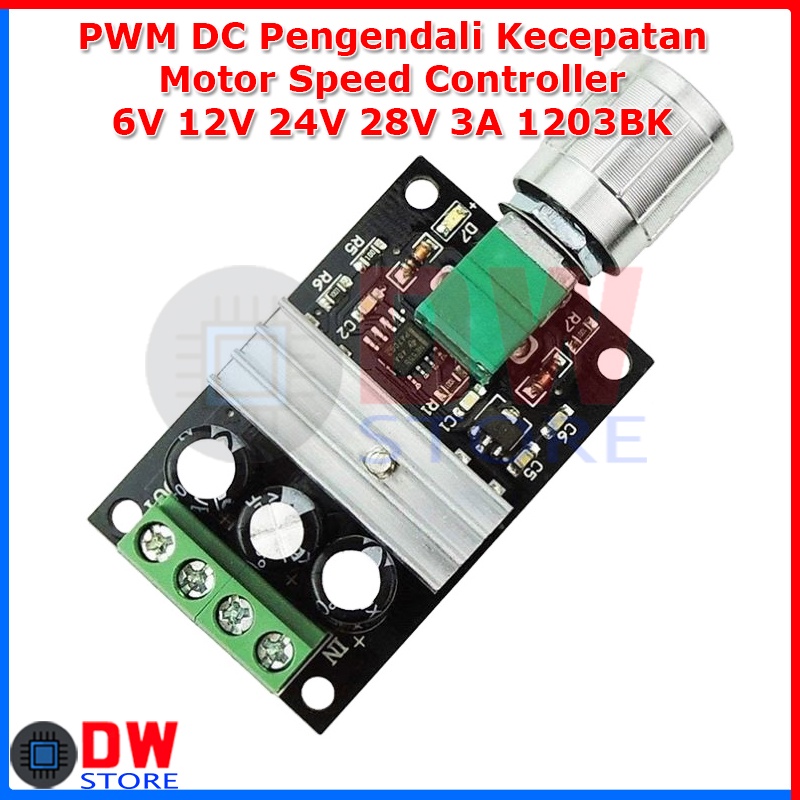 Jual Adjustable PWM DC Motor Speed Controller Pengatur Kecepatan 1203BK 3A | Shopee Indonesia
