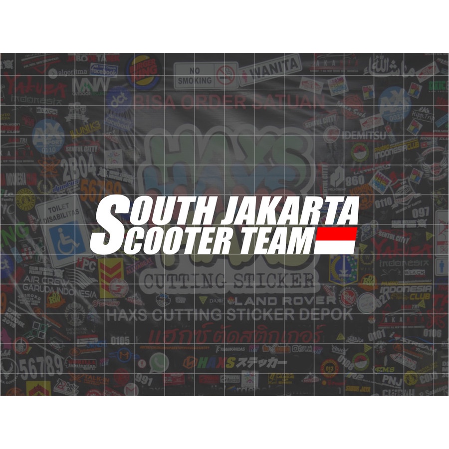 Jual Cutting Sticker South Jakarta Scooter Team Ukuran 9 x 2 Cm Untuk ...