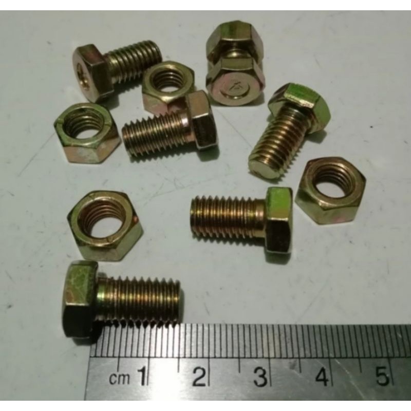 Jual BAUT MUR KUNING BMK M8 x 15MM BAUT SIKU LUBANG ( KUNCI 12 ) | Shopee Indonesia