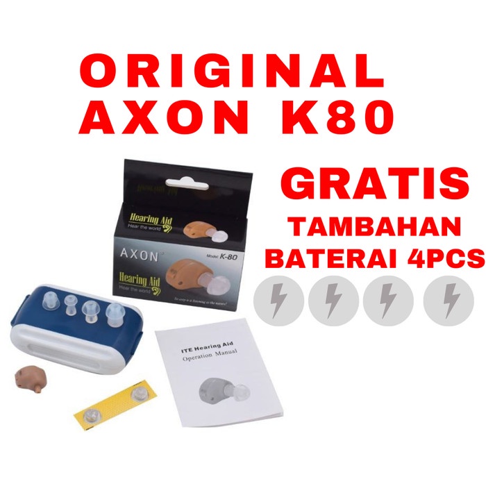 Jual ORIGINAL AXON K 80 Alat Bantu Dengar Hearing Aid Orang Tua K80 | Shopee Indonesia