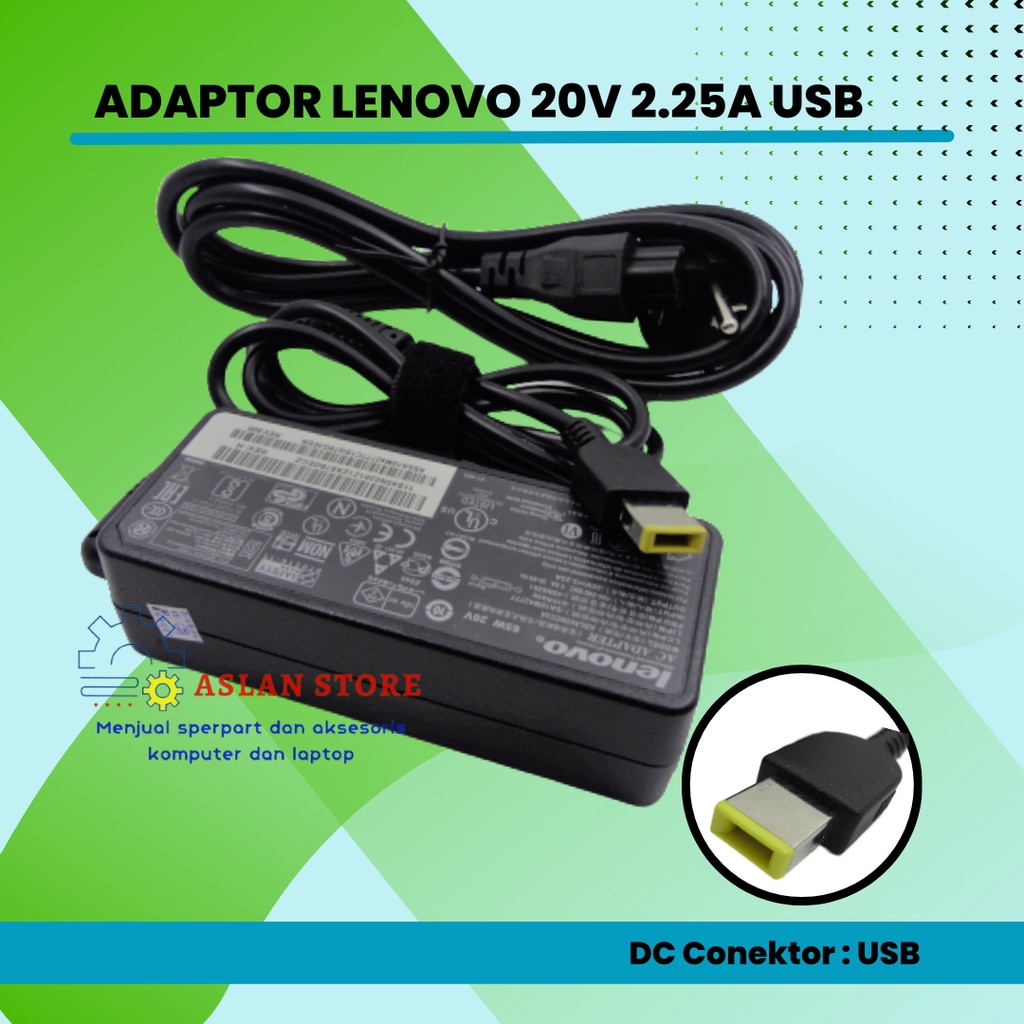 Jual Adaptor Lenovo 20V 2.25A 45W Ideapad E10-30 E20-30,Yoga 11, Flex ...