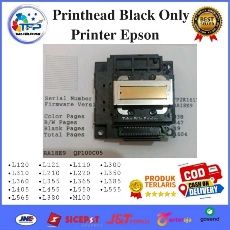 Jual Printhead Black Only Printer Epson L120 L121 L110 L300 L310 L210 ...