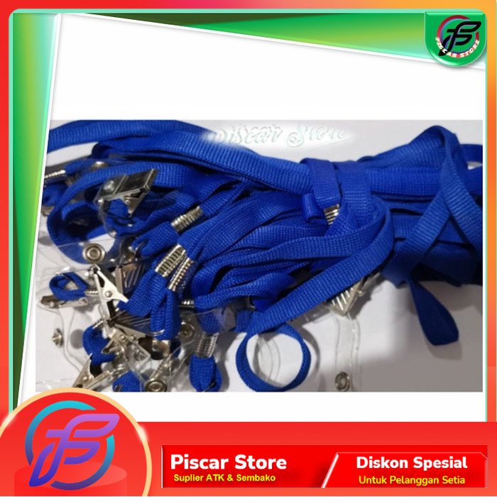 Jual Tali Gantungan ID Card Jepit warna BIRU TALI ID CARD | Shopee ...