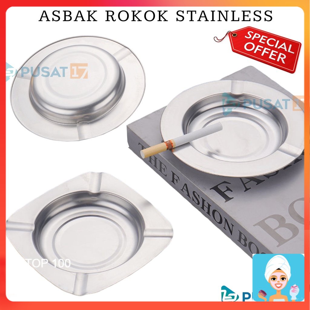 Jual [ML] ASBAK ROKOK STAINLESS STEEL / ASBAK SENG BULAT TEMPAT ASBAK ...