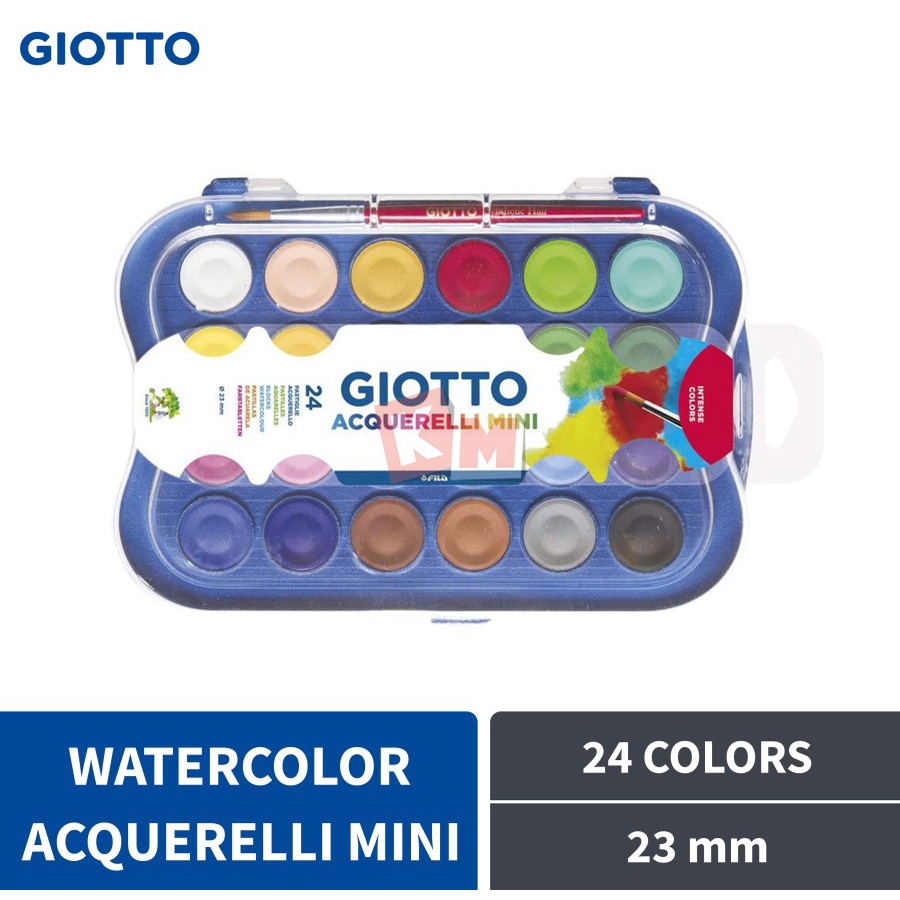 Jual Giotto Acquerelli Mini 24 Warna Water Color Cake / Cat Air 23mm ...