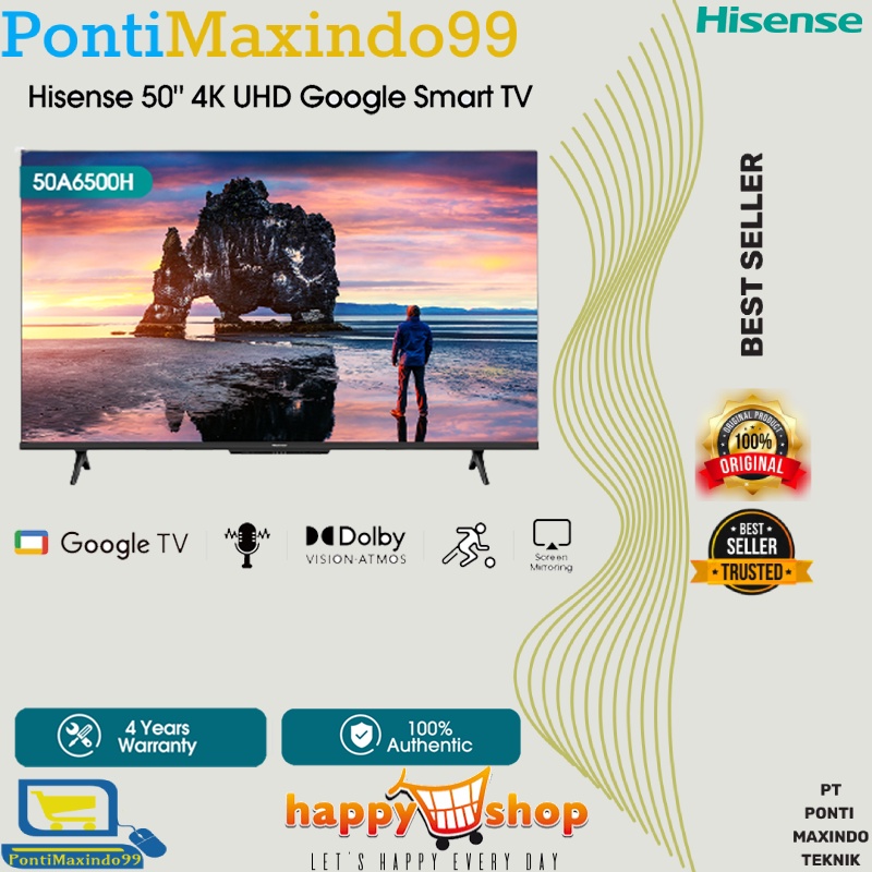 Jual TV LED HISENSE 50'' INCH/50A6500H SMART GOOGLE TV 4K UHD DOLBY ...