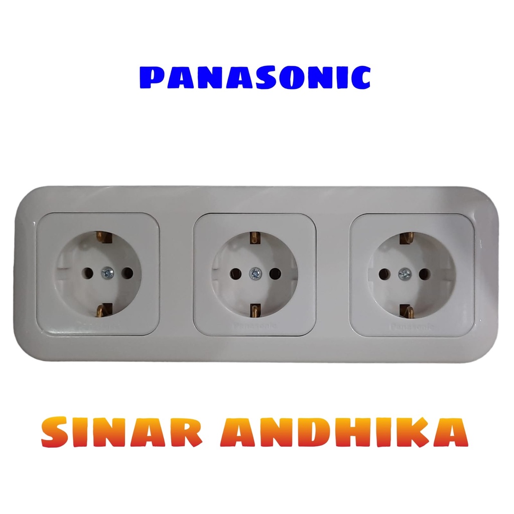 Jual STOP KONTAK TRIPLE NON CP WIDE SERIES PANASONIC WEJ 7823+WEJ 1111 ...
