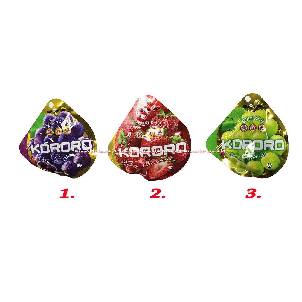Jual PRODUK- KORORO GRAPE 40GR REAL FRUIT UHA PERMEN JELLY KENYAL RASA ...