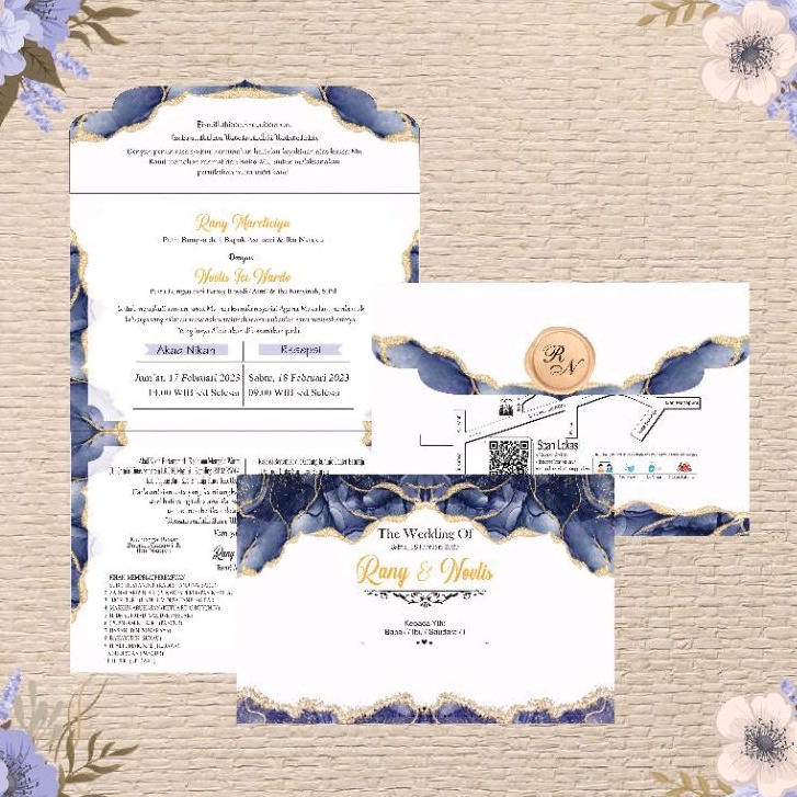 Jual UNDANGAN MODEL AMPLOP NUANSA BIRU SIMPLE ELGAN | Shopee Indonesia