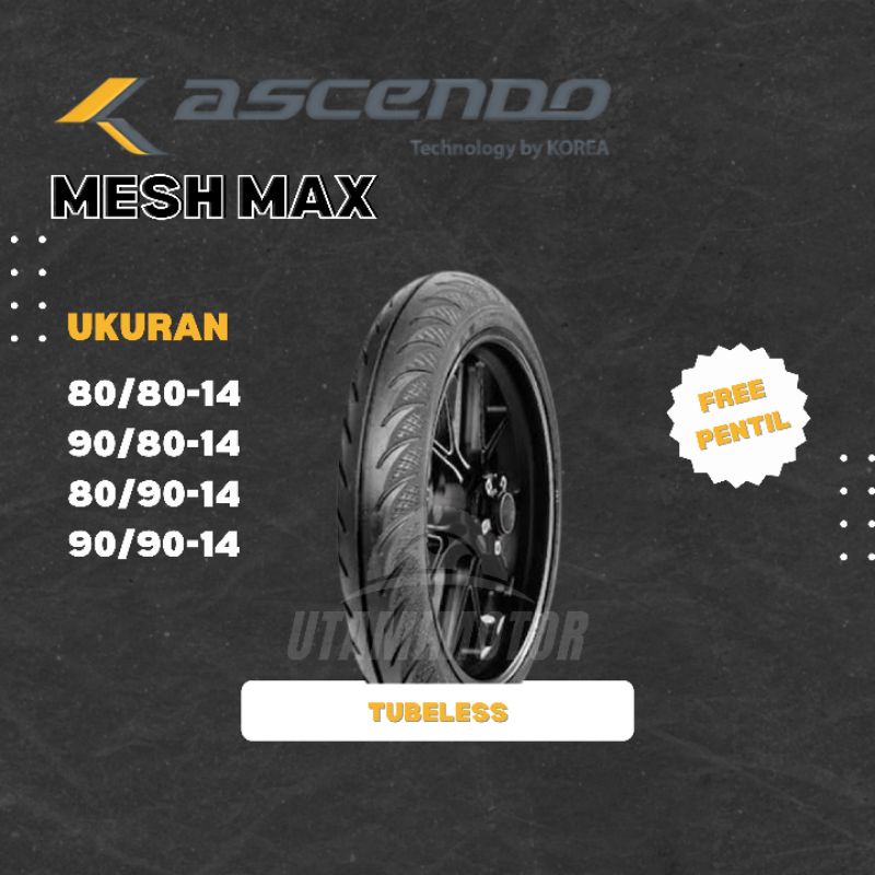 Jual BAN MOTOR ASCENDO MESH MAX MT 405 RING 14 80/80-14 90/80-14 80/90-14 90/90-14 | Shopee ...