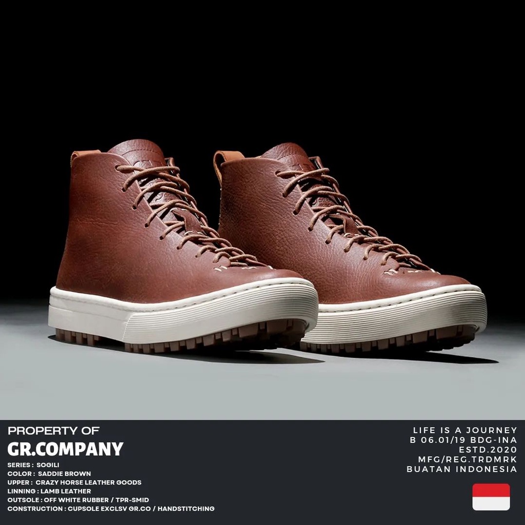 Jual GR.Company - Sogili Saddie Brown | Sepatu Sneakers Kulit Pria ...