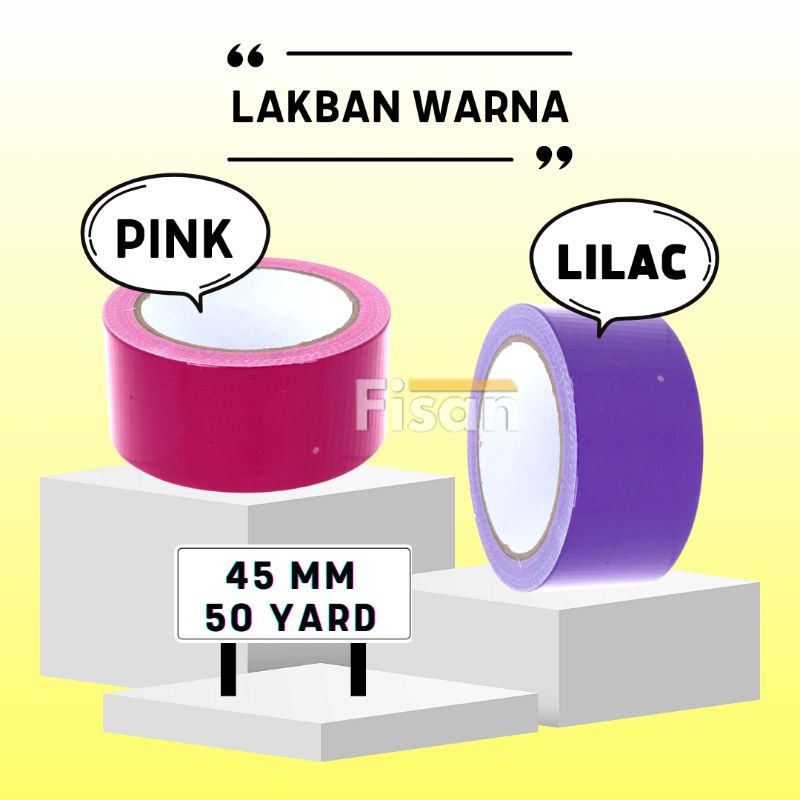 Jual Isolasi Lakban Warna Pink Lilac 2 inch 50 yard | Shopee Indonesia
