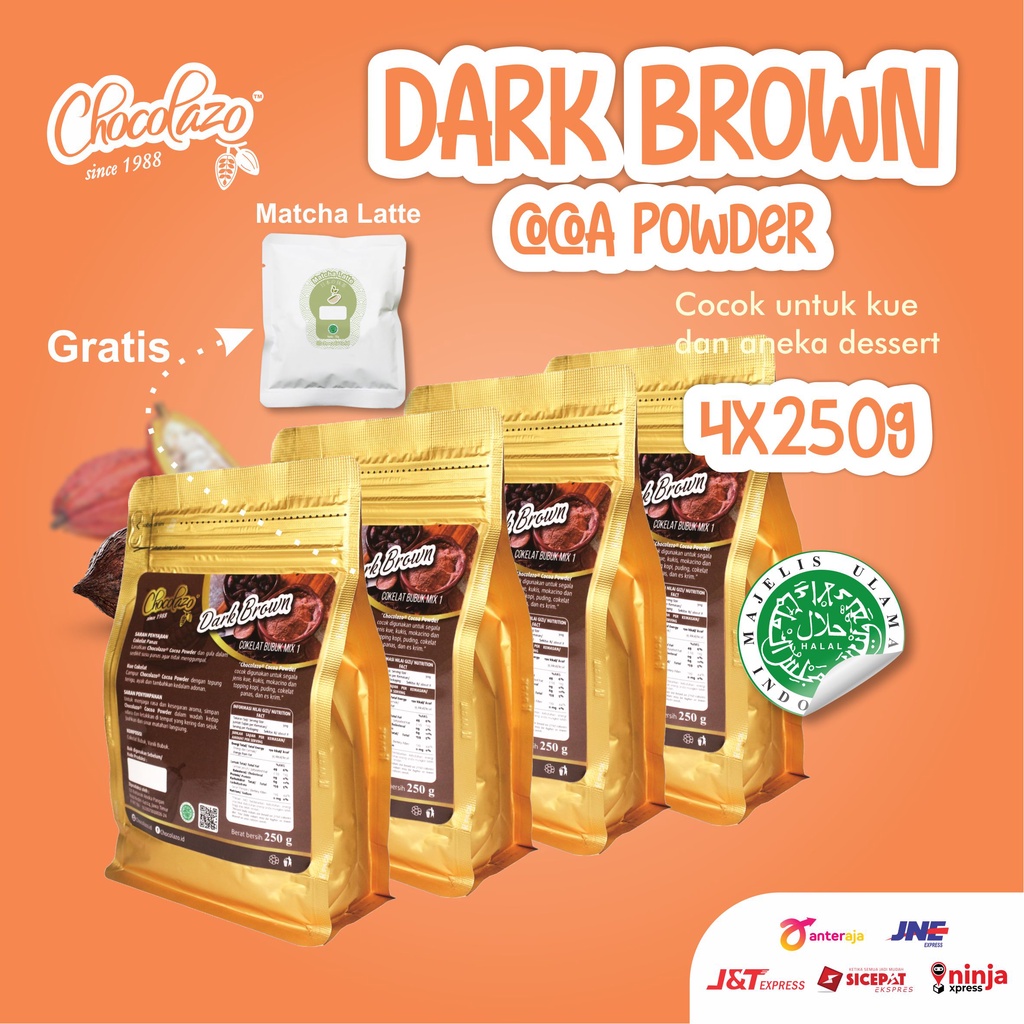 Jual Dark Brown Coklat Bubuk Murni Cocoa Powder Minuman & Kue Chocolazo ...