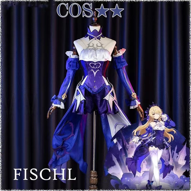 Jual Genshin Impact Fischl Cosplay Costume Uniform Wig Anime Halloween ...