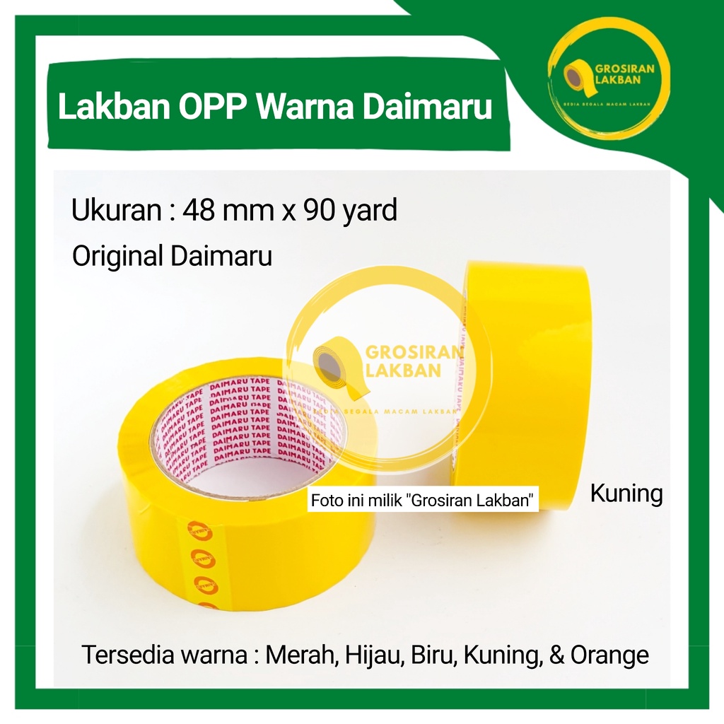 Jual OPP Tape Warna Kuning 2 Inch Daimaru Lakban 48mm x 90y Isolasi ...