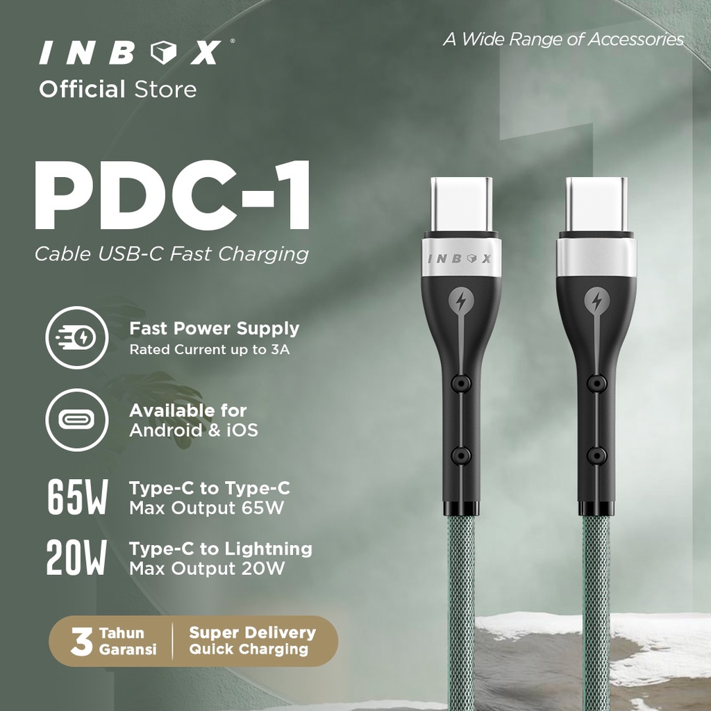 Jual Kabel Charger Inbox PDC-1 20W & 65W Quick Charging 3.0 A | Kabel data Type C Original ...