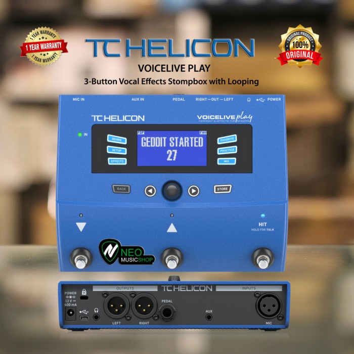 Jual Kotak Musik Promo Tc Helicon Voice Live Play 3Button Vocal Effects ...