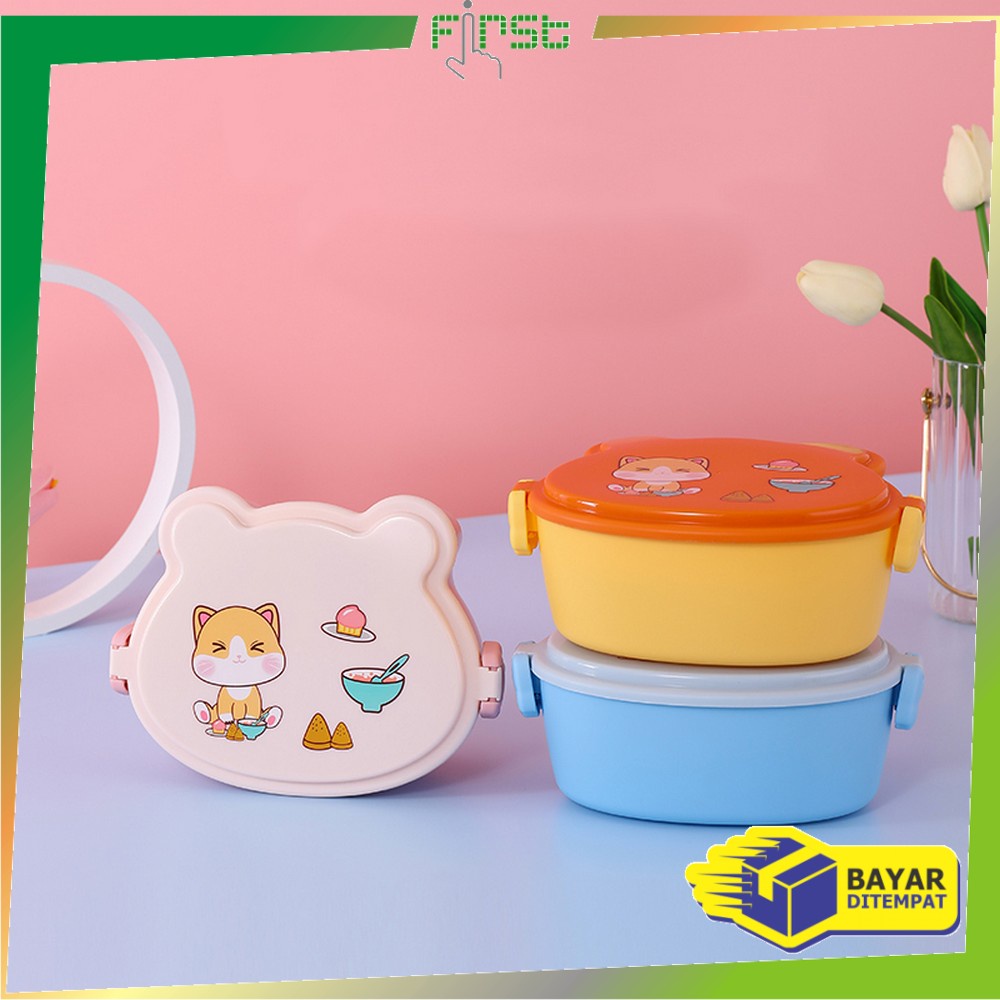 Jual FH-C777 Kotak Bekal Anak Set Sendok Garpu Motif Cartoon Lucu Lunch ...
