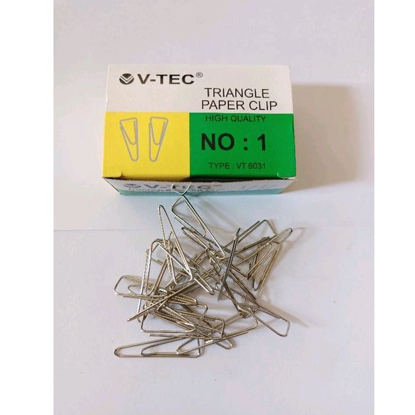 Jual Trigonal paper clip / klip penjepit kertas No 1 V - tech | Shopee ...