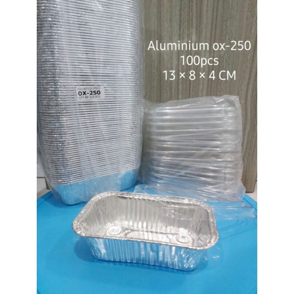 Jual Aluminium Foil Wadah Kontainer - Tipe ox-250 isi (100 pcs) | Shopee Indonesia