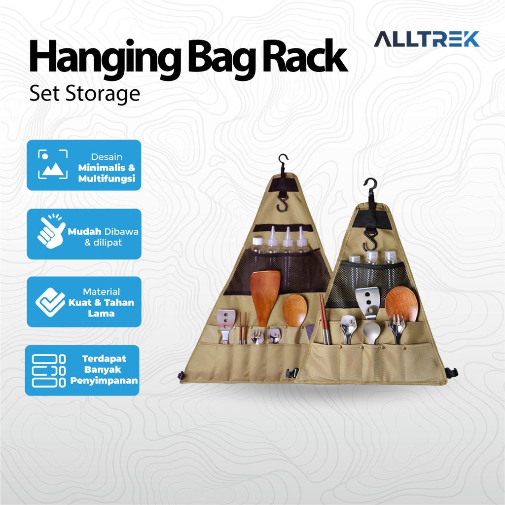 Jual ALLTREK Hanging Bag Rack Triangular Cookware Set Storage | Shopee ...